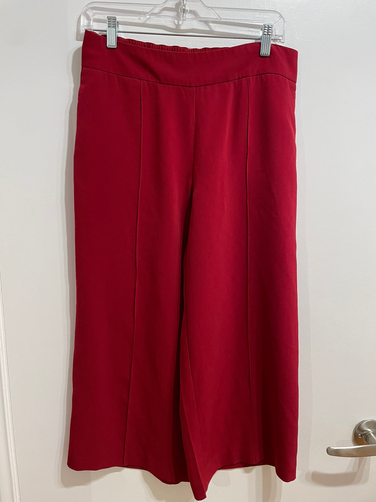 Cleo Deep Red Cropped Pull-On Trousers – Medium – Le Prix Fashion ...