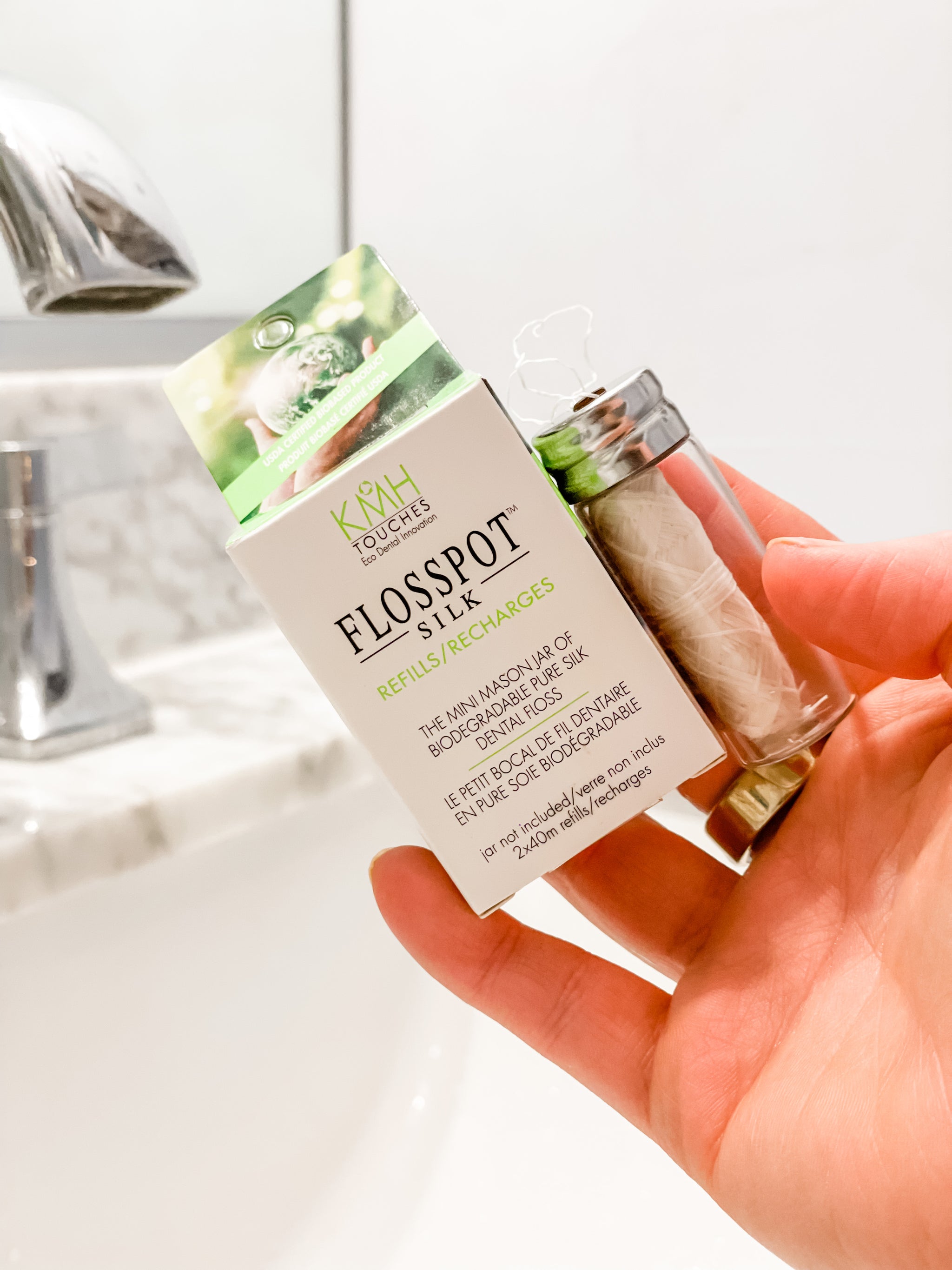 Natural Silk Dental Floss & Reusable Glass Jar - Biodegradable – Le ...